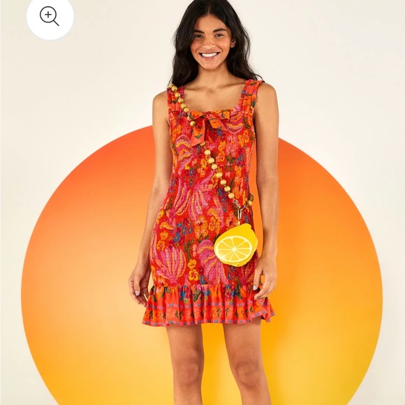 FARM Rio | Dresses | Farm Rio Red Spring Bananas Mini Dress | Poshmark
